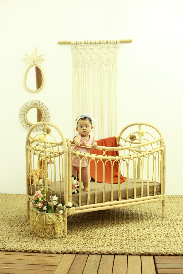 Rainbow Rattan Baby Cot | Indonesia rattan furniture | kids furniture ...
